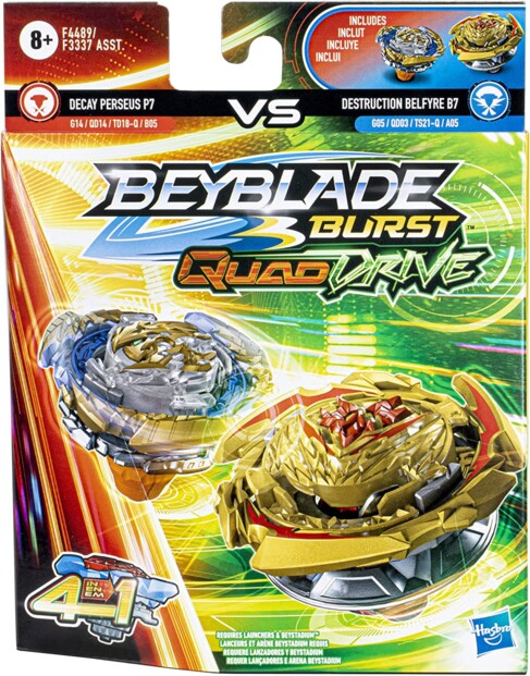 Toupies Beyblade Burst Quad Drive - Decay Perseus P7 VS Destruction Belfyre B7 | Jeux de ...