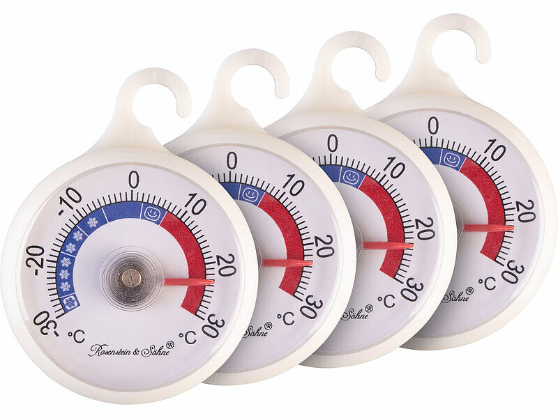 4 thermomètres de réfrigérateur avec zones colorées Ø 51 mm ...
