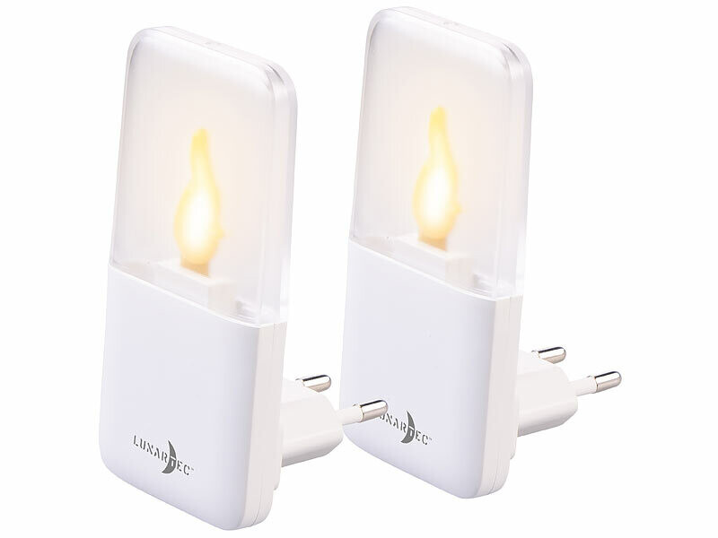 2 veilleuses secteur LED effet flamme | Veilleuses et balises | Pearl.fr