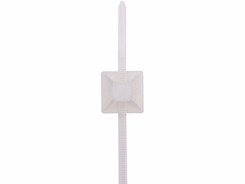 200 serre-câbles avec 100 supports autocollants - coloris blanc ...
