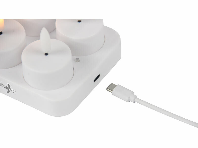 4 bougies chauffe-plat LED rechargeables et télécommandées | Bougeoirs ...