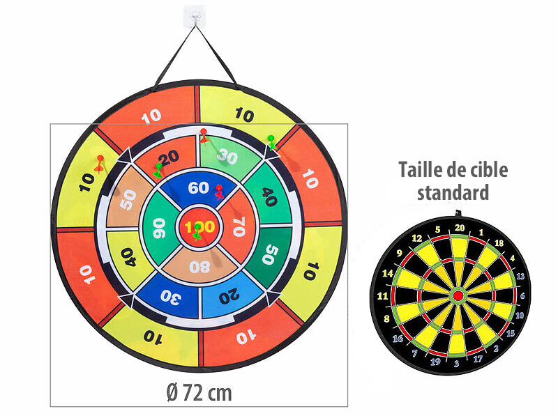 Cible double face à scratch pliable Ø 72 cm | Jeux de société | Pearl.fr