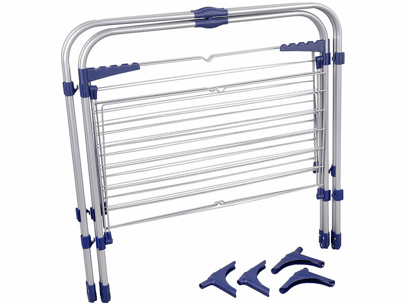 Étendoir à linge 3 étages sur roulettes | Repassage et textiles | Pearl.fr