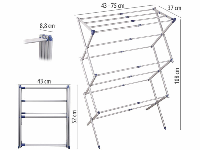Étendoir à linge pliable et extensible | Repassage et textiles | Pearl.fr