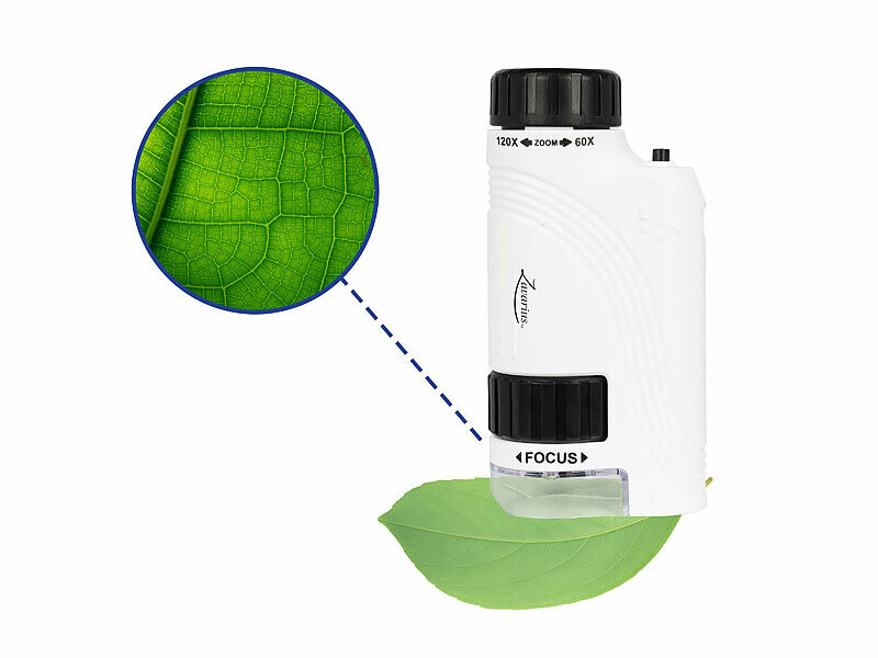 Microscope de poche grossissement 120 x avec LED | Microscopes USB ...