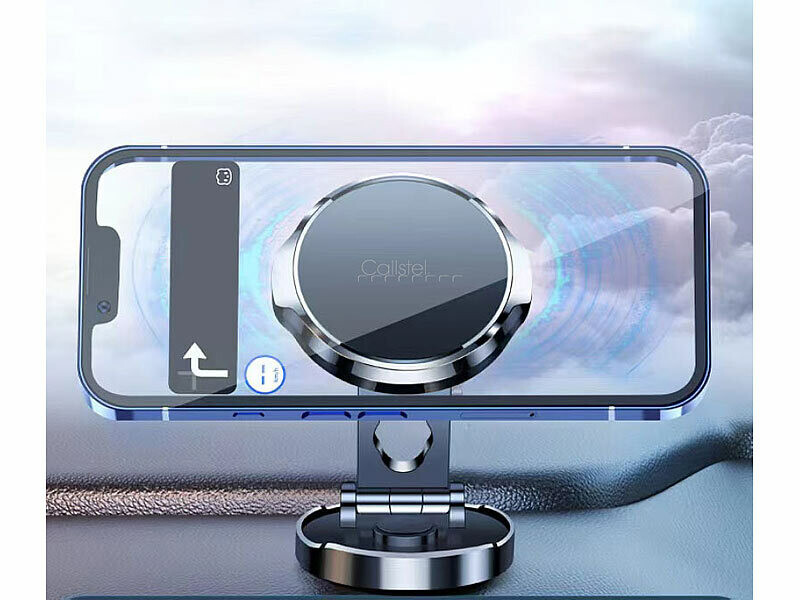 Support smartphone magnétique pliable 360° pour tableau de bord ...