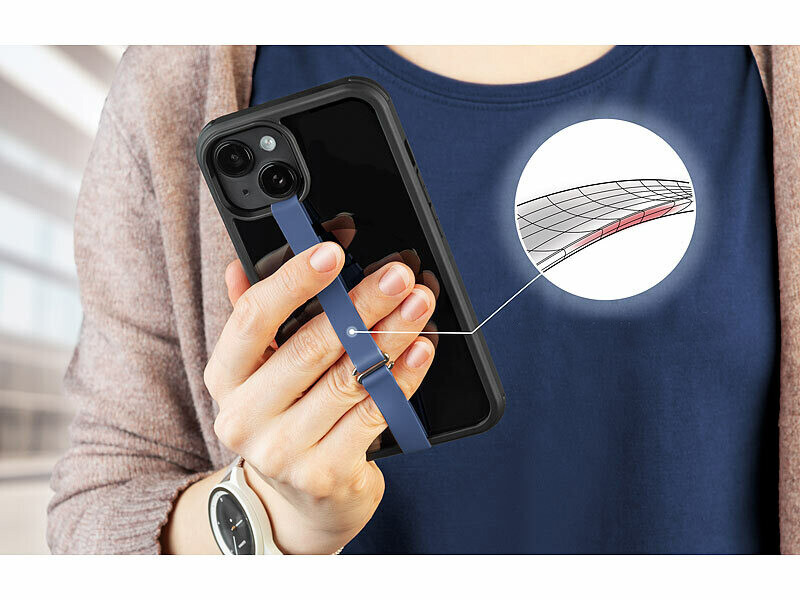 Support smartphone universel pour main - 200 mm / coloris bleu ...