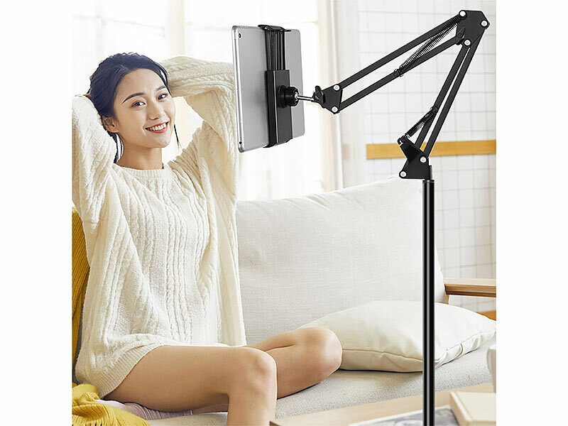 Support sur pied pour smartphone et tablette 5" à 12" – 30 à 160 cm ...