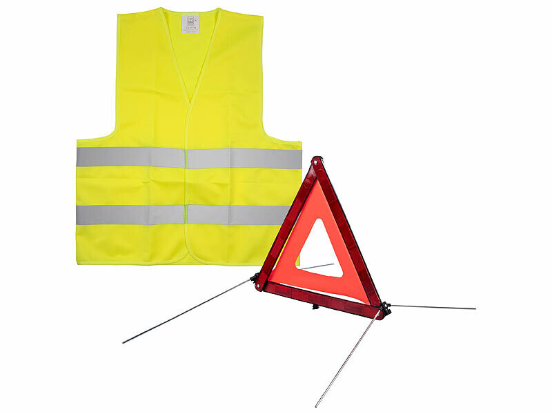 Kit de sécurité voiture avec gilet jaune et triangle de signalisation ...