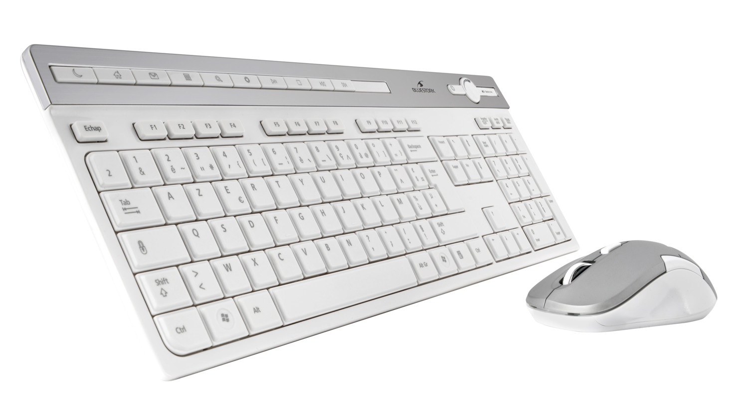 Pack Clavier et Souris sans fil Bluestork Easy 3 design aluminium ...