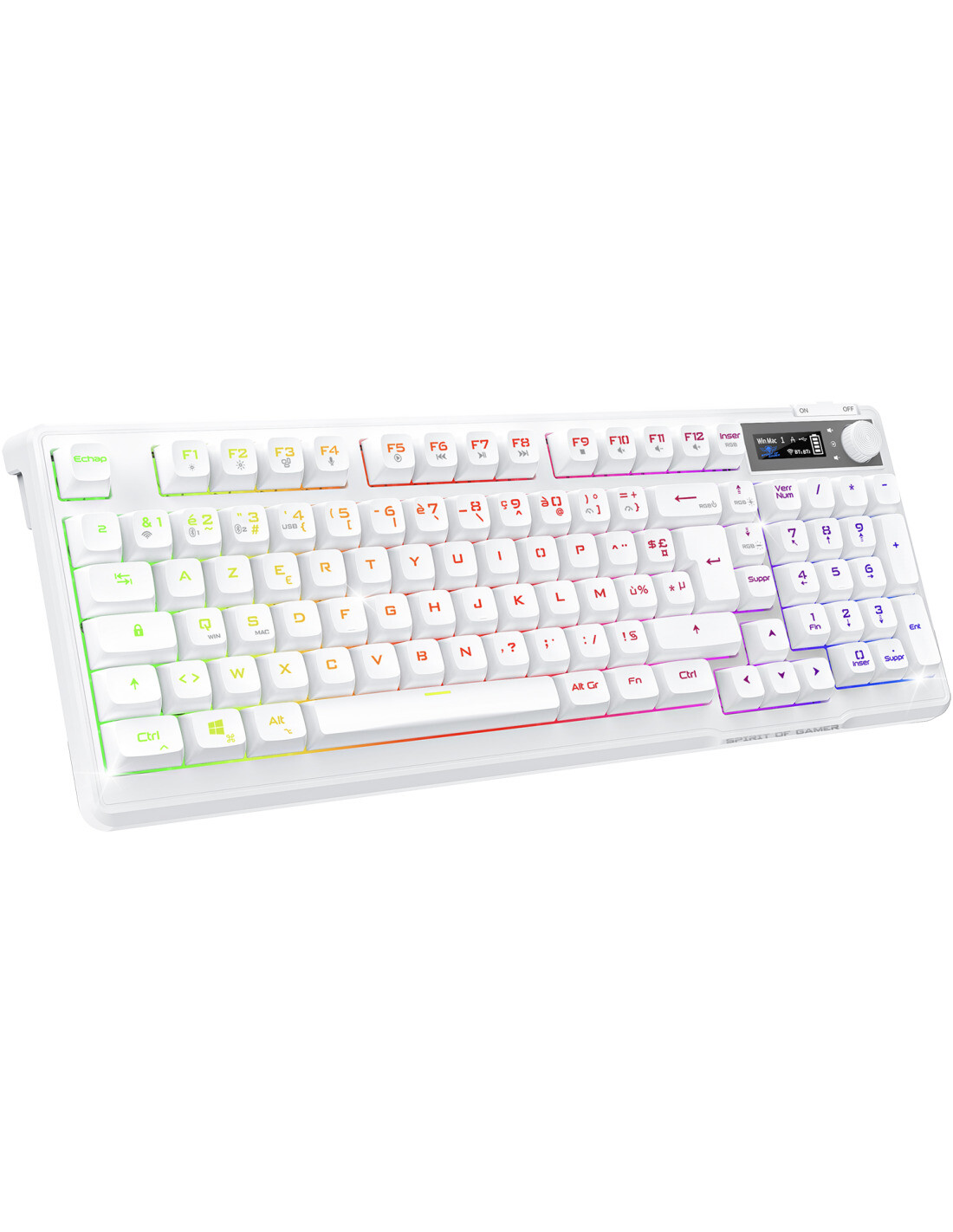 Clavier gaming sans fil ELITE K60 ARTIC | Claviers Gaming | Pearl.fr