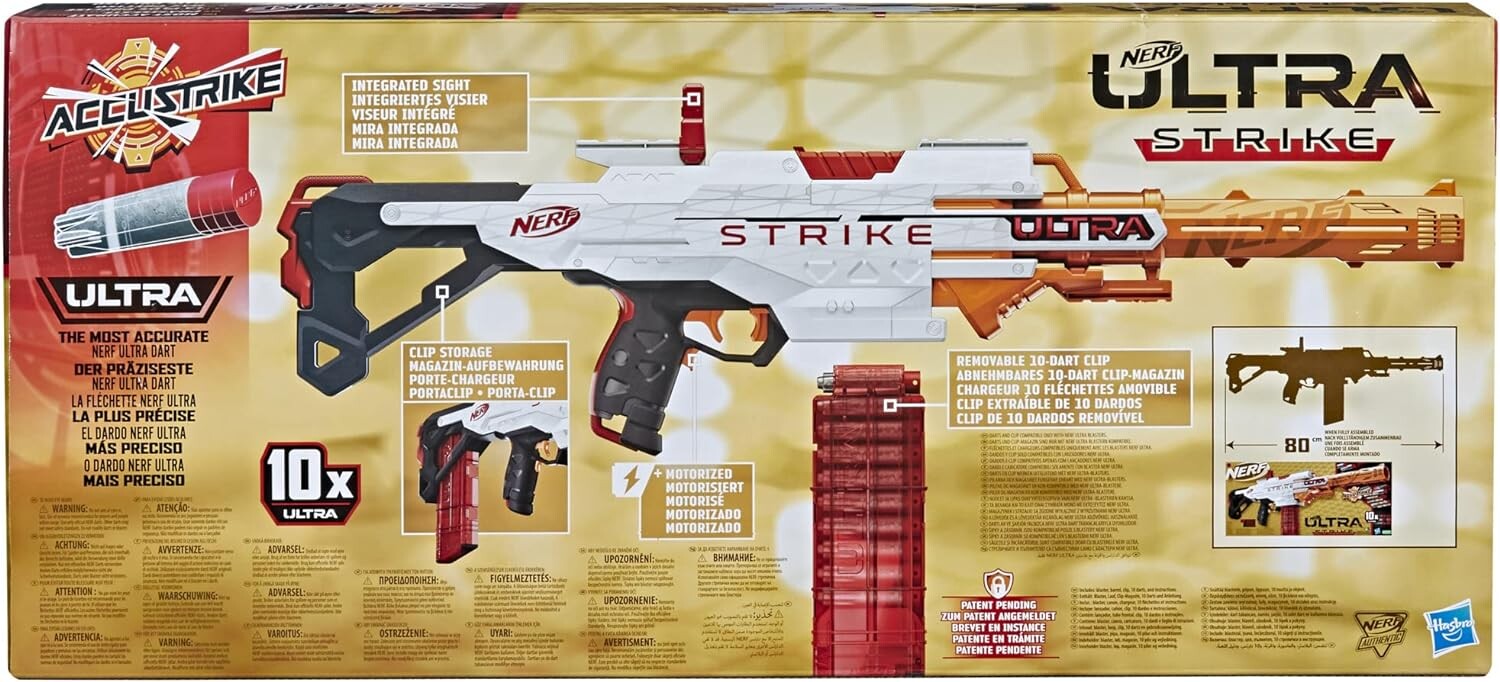 Fusil Nerf Ultra Strike motorisé avec chargeur et 10 fléchettes | Nerf ...