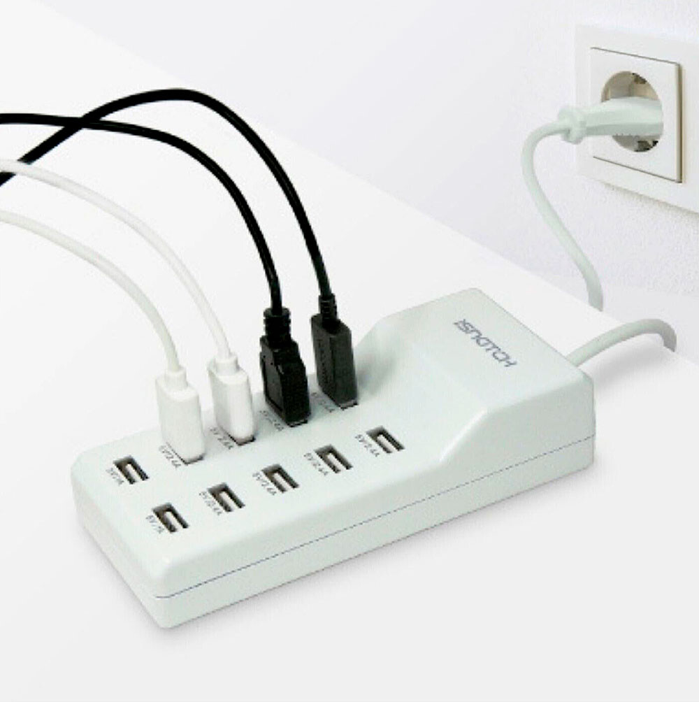 Multiprise USB 10 ports 50 W | Multiprises | Pearl.fr