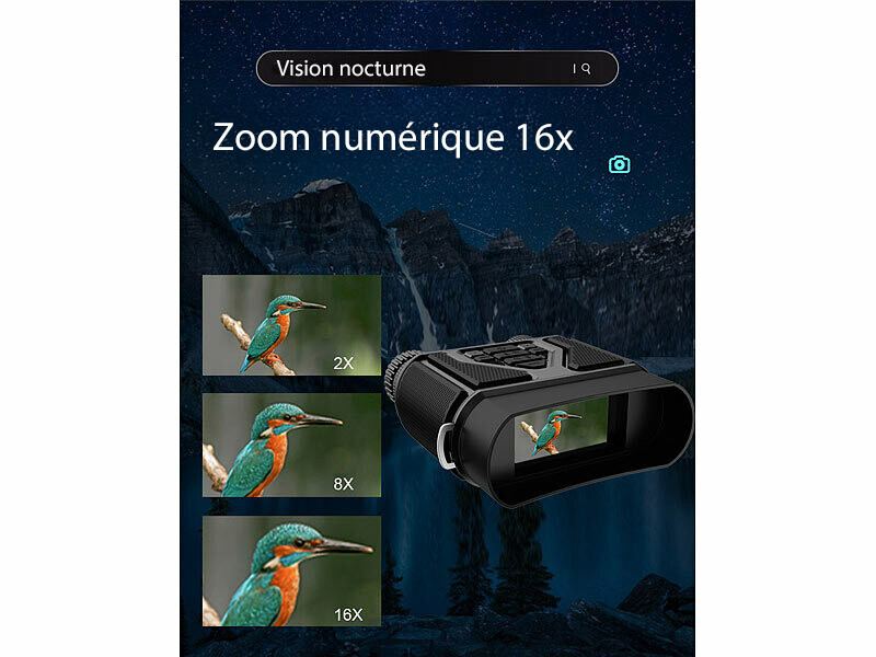 Appareil de vision nocturne binoculaire DN-750 avec caméra 4K ...