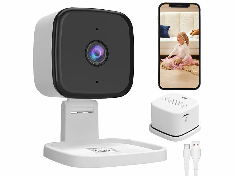 Mini caméra connectée IP 2K IPC-240 avec vision nocturne et support 360 ...