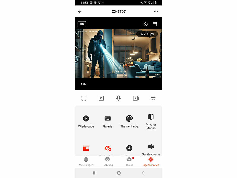 Mini caméra connectée IP 2K IPC-240 avec vision nocturne et support 360 ...