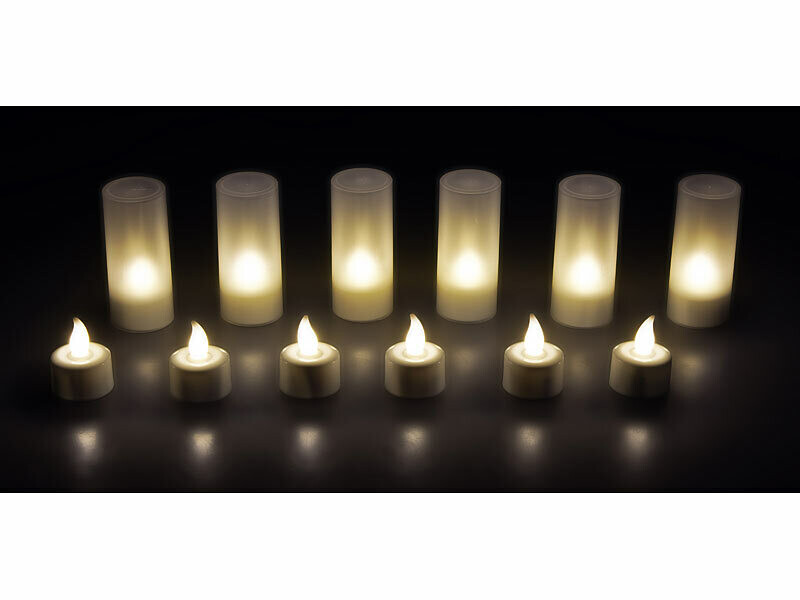 12 bougies chauffe-plat LED rechargeables avec photophores | Bougeoirs ...
