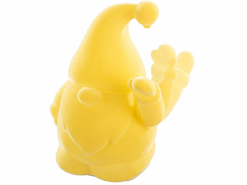 Nain de jardin animé à pile coloris jaune | Objets décoratifs | Pearl.fr