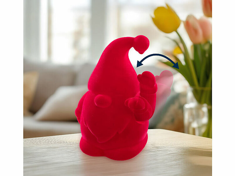 Nain de jardin animé à pile coloris rouge | Objets décoratifs | Pearl.fr