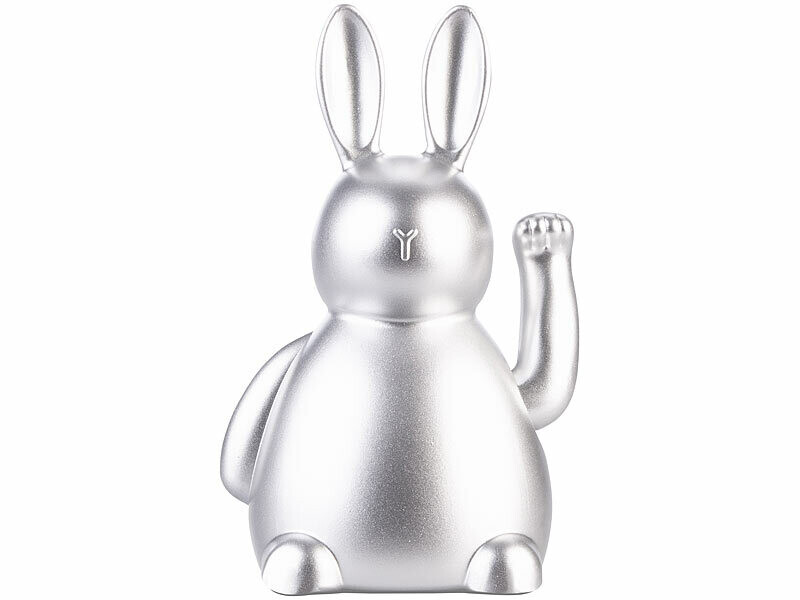 Statue de lapin animée à pile - coloris argent | Objets décoratifs ...