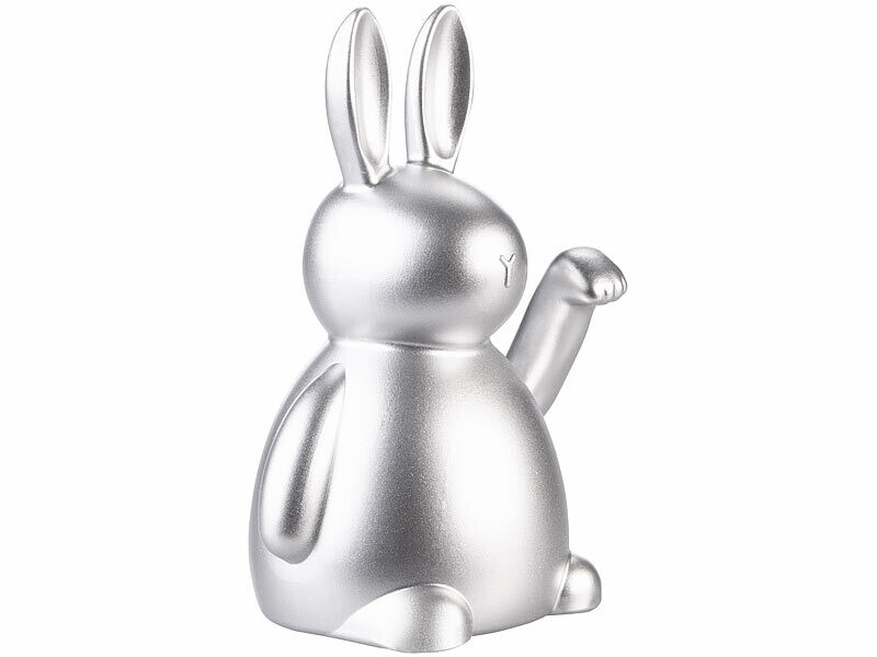 Statue de lapin animée à pile - coloris argent | Objets décoratifs ...