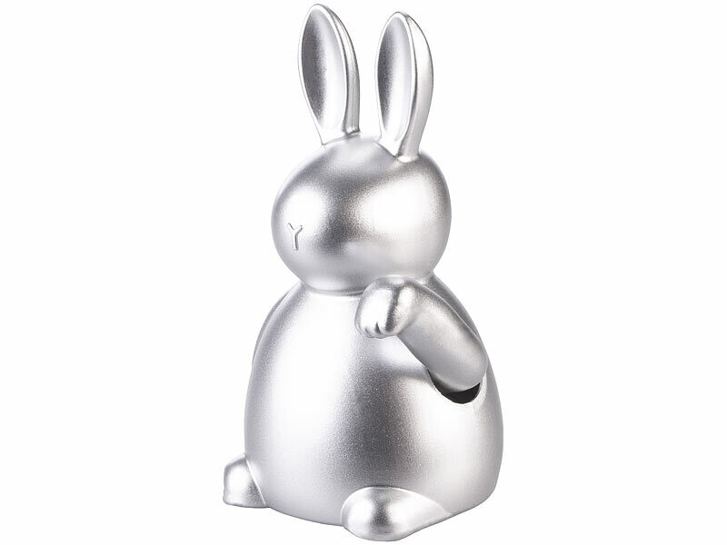 Statue de lapin animée à pile - coloris argent | Objets décoratifs ...