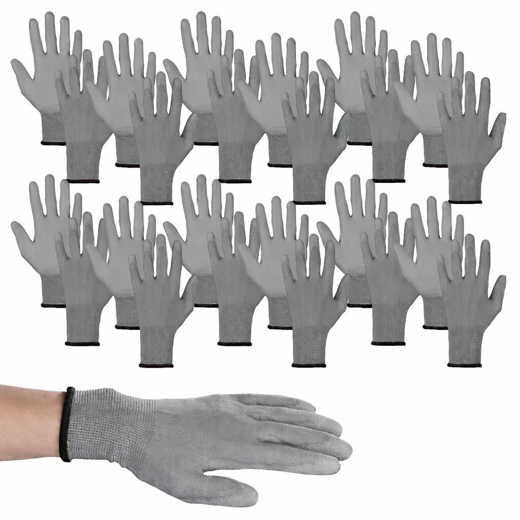 12 paires de gants de travail, enduits de PU - taille XL / 10 ...