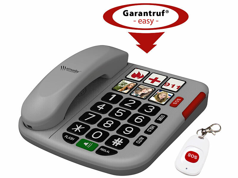 Téléphone fixe senior avec touche SOS sans fil SNT-60 | Téléphonie ...