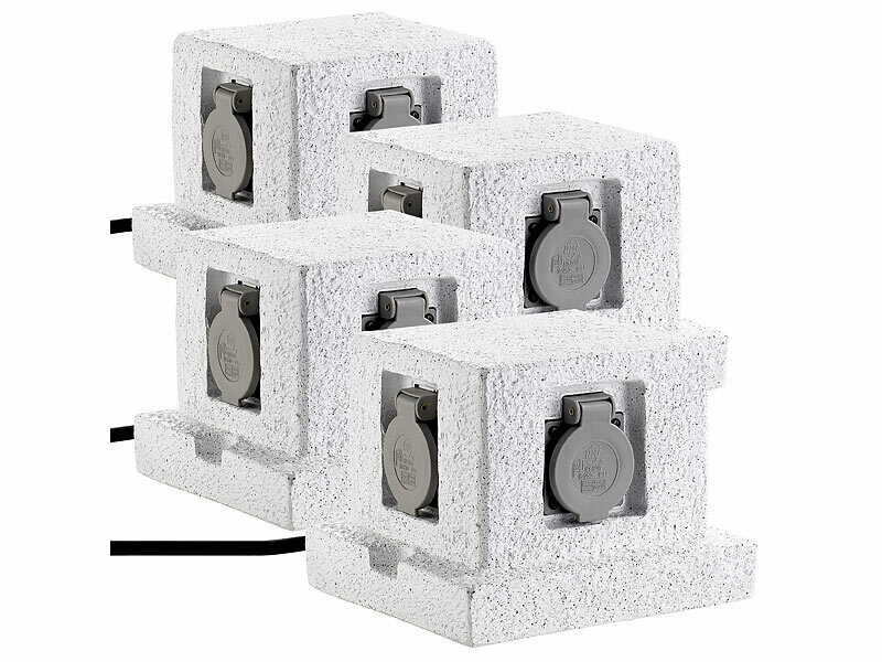 4 multiprises d’extérieur 4 prises aspect pierre | Multiprises | Pearl.fr